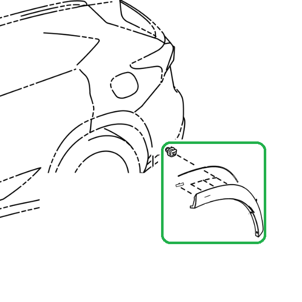 Lexus NX N/S/R Quarter Panel Arch Moulding — 75606-78010 NXP1